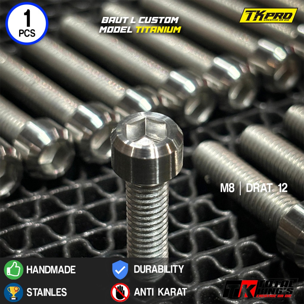 Jual BAUT L DRAT 12 M8 MODEL TITANIUM STAINLES ANTI KARAT | Shopee Indonesia