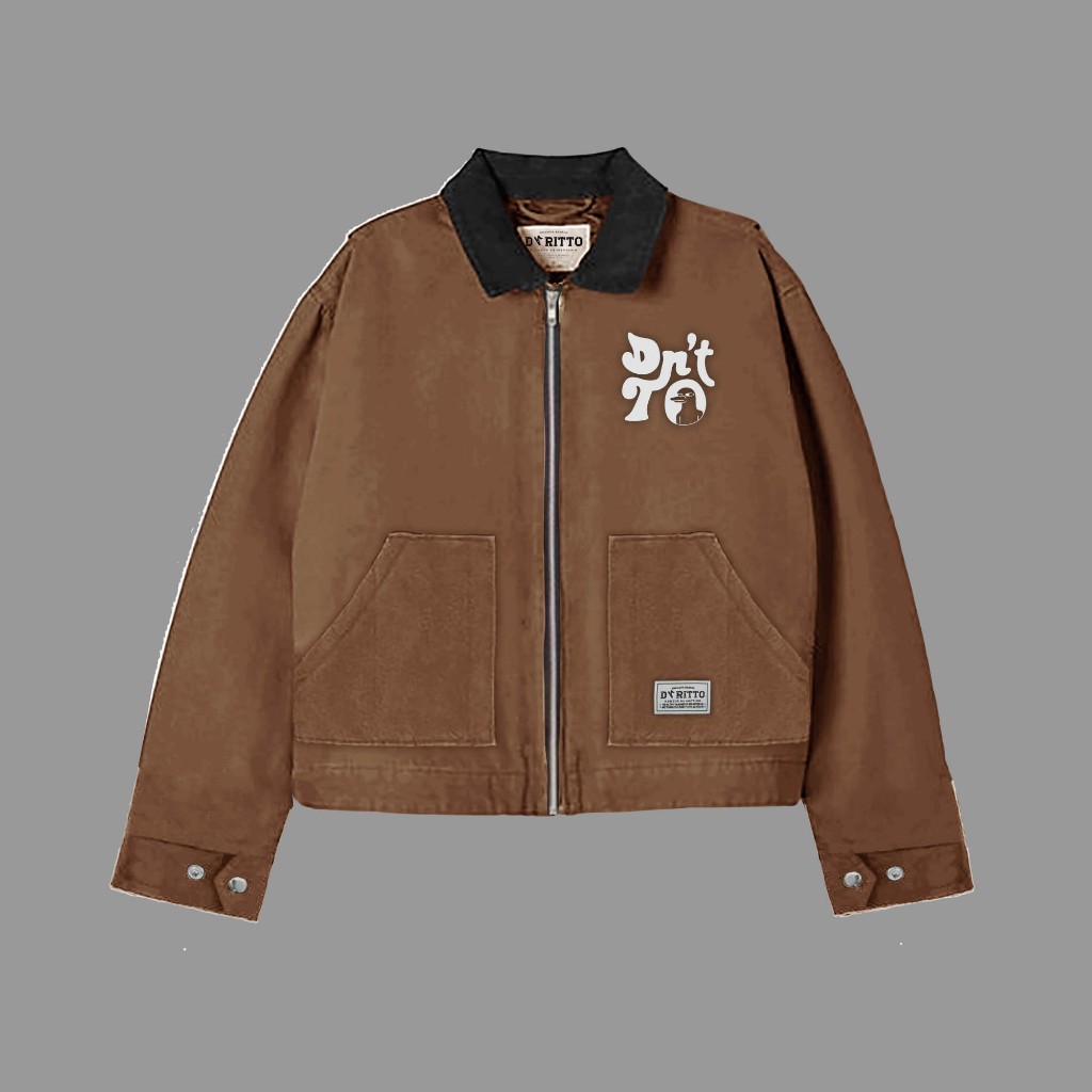 Jual Work Jaket Boxy Dritto unisex "Duck" - Coklat | Shopee Indonesia