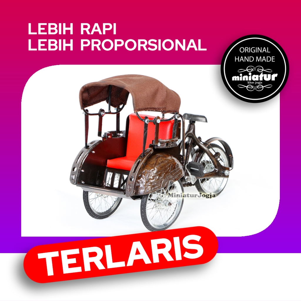 Jual Miniatur Becak Jogja Becak Java - cocok untuk pajangan dan ...