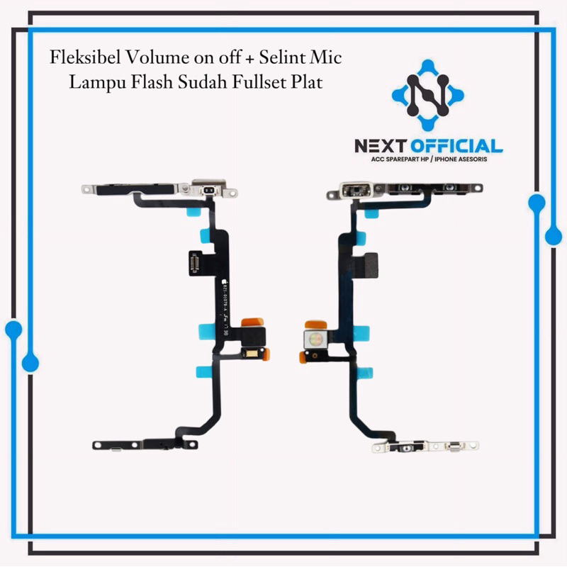 Jual Flexible Volume Power On Off Selint Mic Flash Ip Seri 8 Plus Original New | Shopee Indonesia