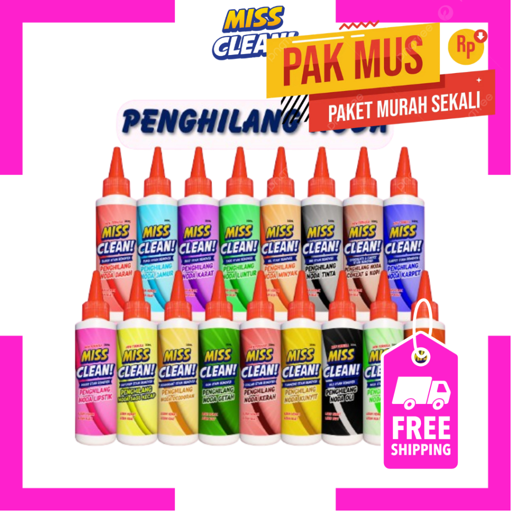 Jual Penghilang Noda Miss Clean Paket Hemat Isi 3 Botol 100 ml | Shopee ... Jual Penghilang Noda Miss Clean Paket Hemat Isi 3 Botol 100 ml | Shopee ...