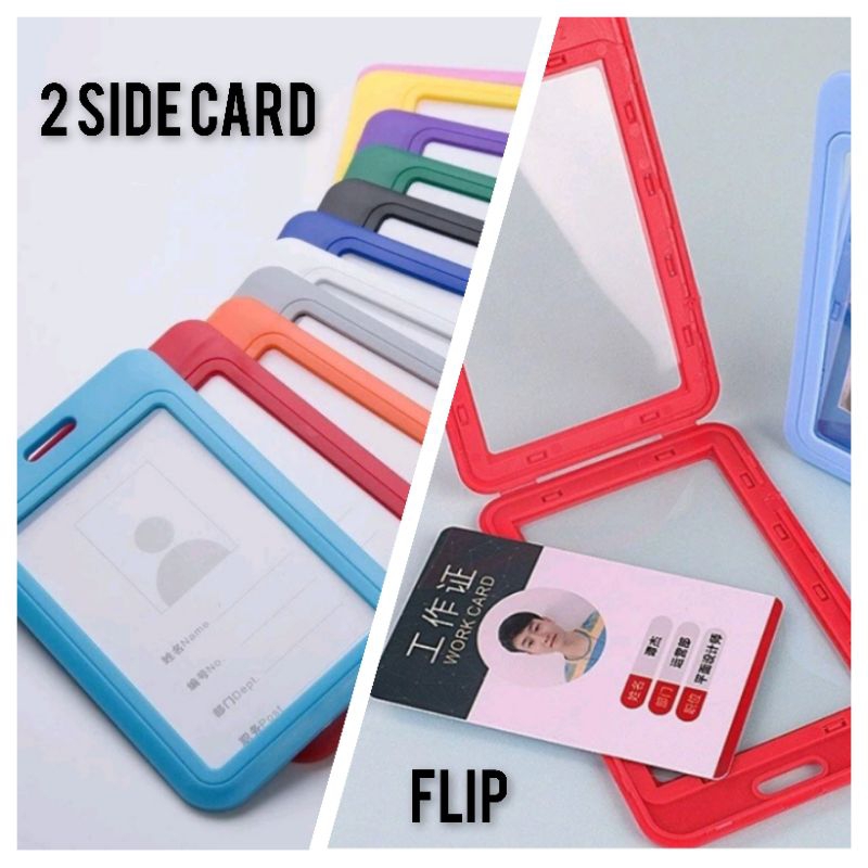 Jual Casing Holder Id Card 2 Sis 2 Kartu Model Flip | Shopee Indonesia
