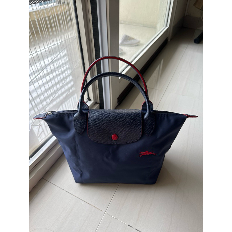 Jual Tas longchamp le pliage small hand bag navy preloved | Shopee ...