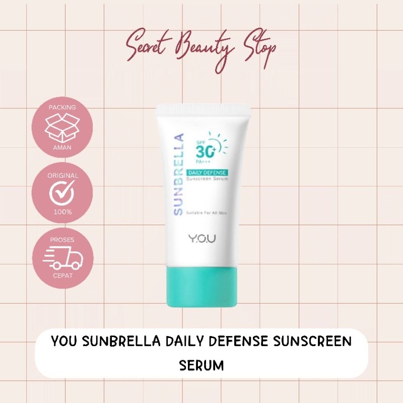 Jual [NEW] YOU Sunbrella Daily Defense Sunscreen Serum SPF 30, Tabir Surya UVA UVB Blue Light ...