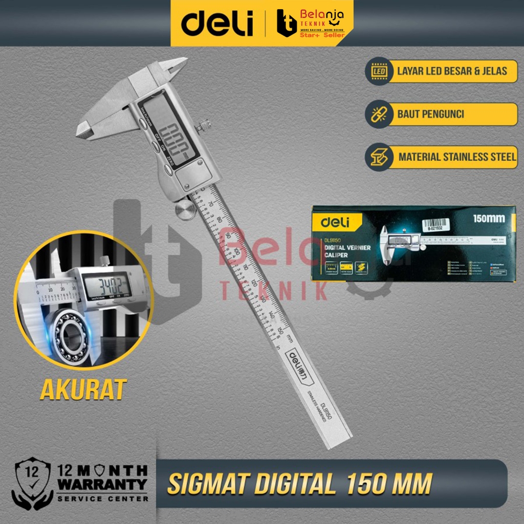 Jual Deli Jangka Sorong Digital 6" Sketmat Sigmat Digital Vernier Caliper | Shopee Indonesia