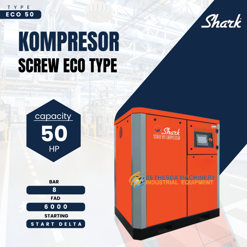 Jual Mesin Kompresor Shark ECO Series 37 kw 50 Hp Screw / Inverter | Shopee Indonesia