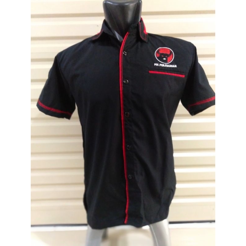 Jual Kemeja Partai PDIP Hitam Lengan Pendek | Shopee Indonesia