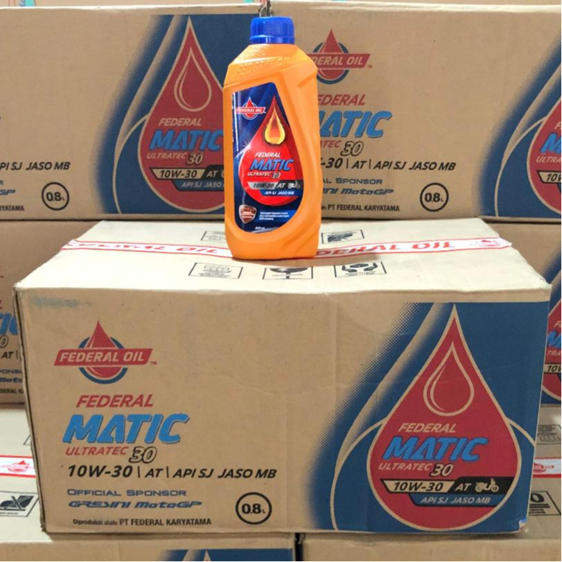Jual ( PAKET 1 DUS 24 BTL ) OLI FEDERAL MATIC ULTRATEC 10W-30 0.8 LITER ...