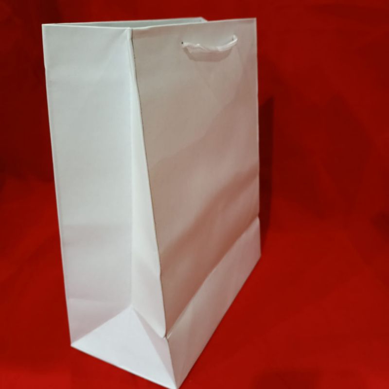 Jual paper bag polio putih doft bahan tebal dupex GSM 175 isi 12 pcs ...