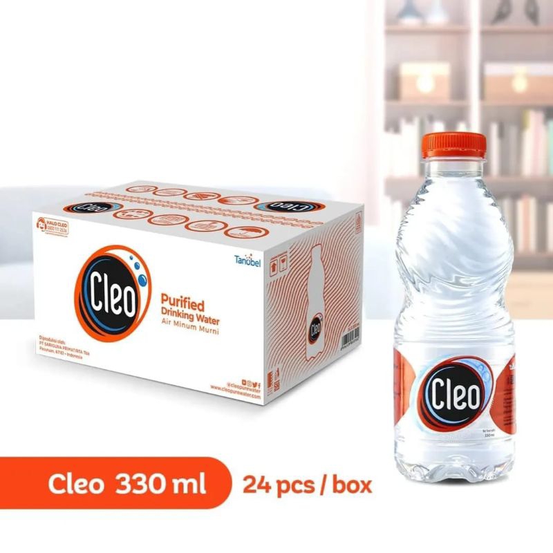 Jual AIR MINUM MERK CLEO BOTOl 330 ML ISI 24 PCS | Shopee Indonesia