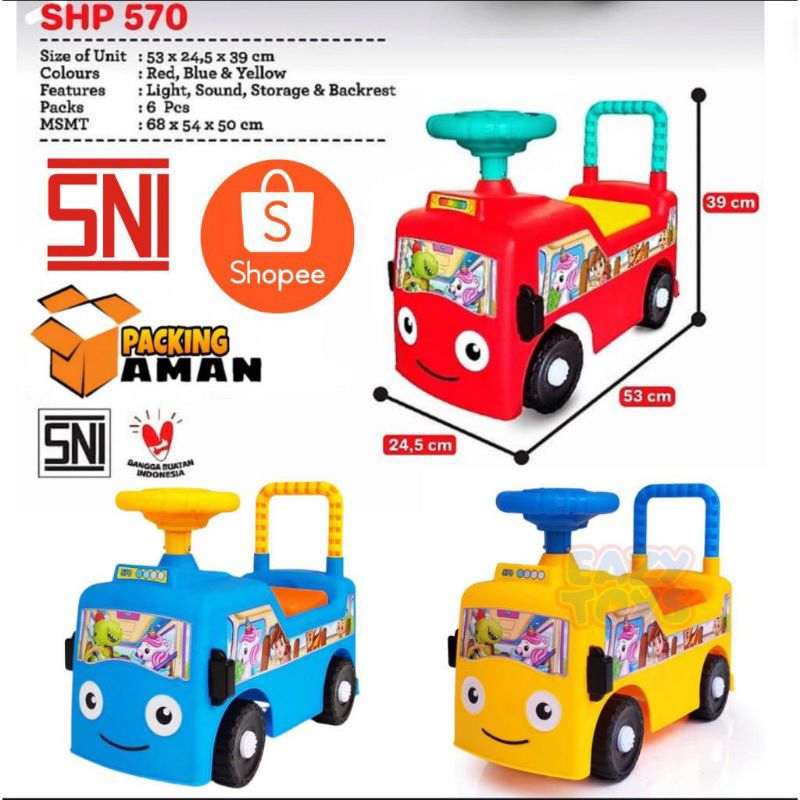 Jual Mobil Anak Bisa Dinaiki Bus Telolet Ayo Bus SHP 570 Mainan Mobil ...