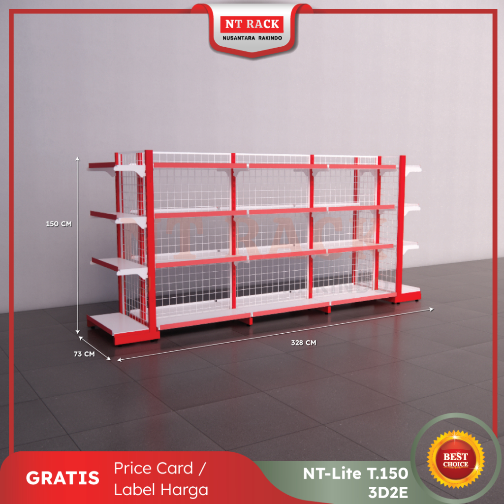 Jual VIA CARGO Rak Toko Double 2 Sisi Tinggi 150 cm dan 180 cm (3D2E ...