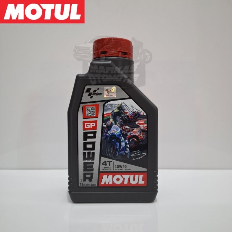 Jual MOTUL GP POWER 10W40 1L/100% ORIGINAL/OLI MESIN/OLI MOTOR BEBEK&MANUAL/VIXION,R15,NINJA,CBR ...