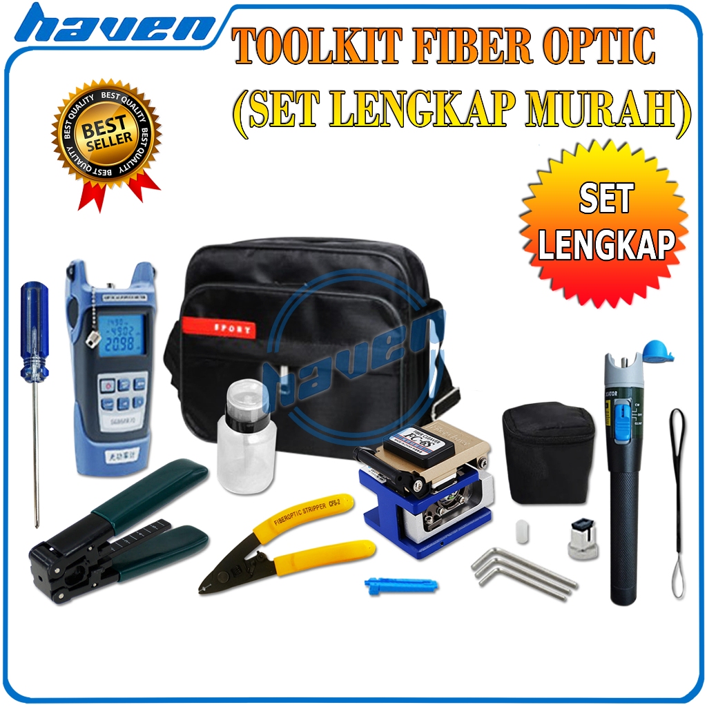 Jual FTTH Tool Kit Set Lengkap OPM VFL Cleaver FO Fiber Optik Tool Kit ...