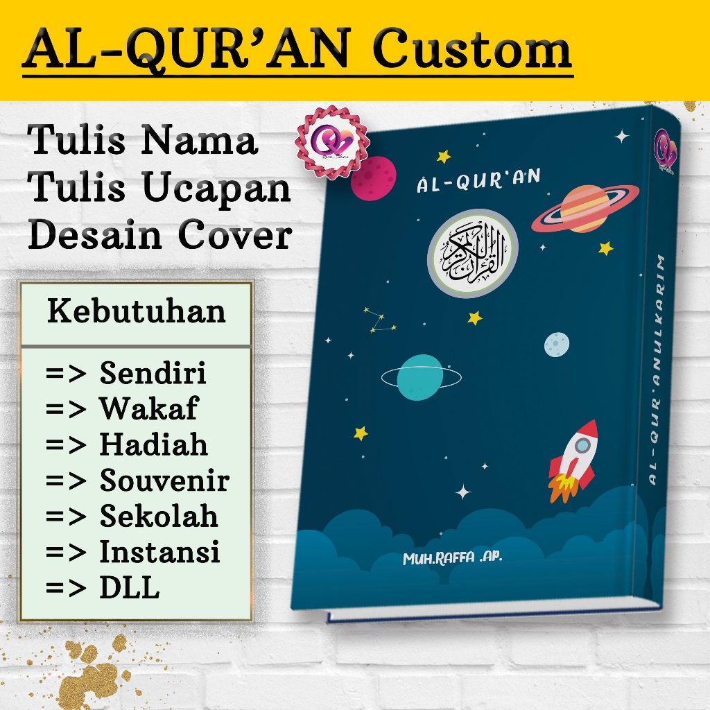 Jual Al Quran Custom Kids Quran Tulis Nama AlQuran Custom Bisa Pakai ...