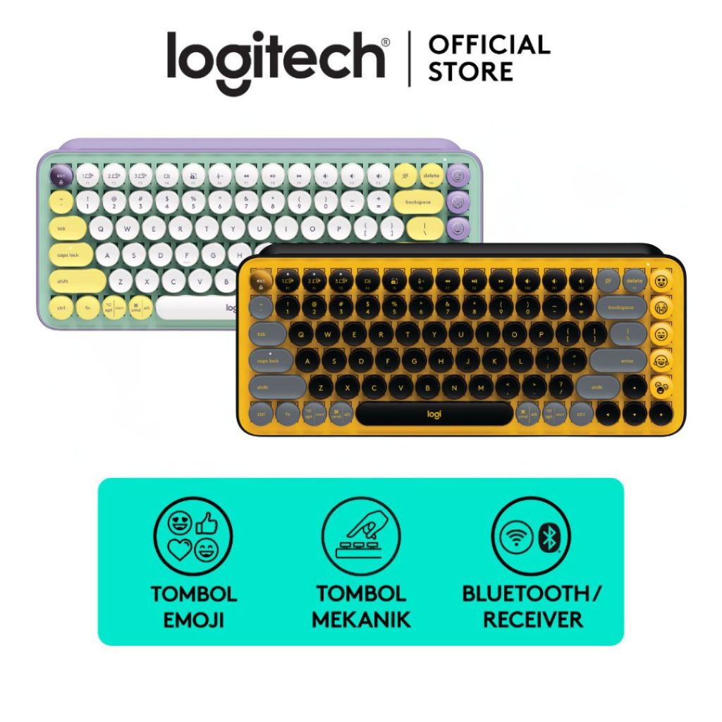 Jual LOGITECH POP KEYS Wireless Mechanical Keyboard Compact Bluetooth ...