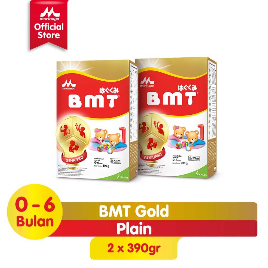 Jual Paket 2 pcs Morinaga BMT Gold Geniupro Formula Bayi Usia 0-6 Bulan 390g | Shopee Indonesia