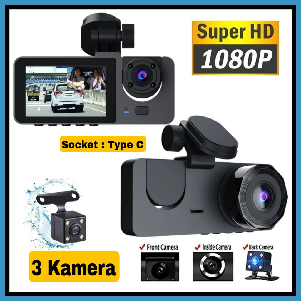 Jual KAMERA MOBIL 3 KAMERA FHD NIGHT VISION LCD 2in DVR DASHCAM Y15 ...