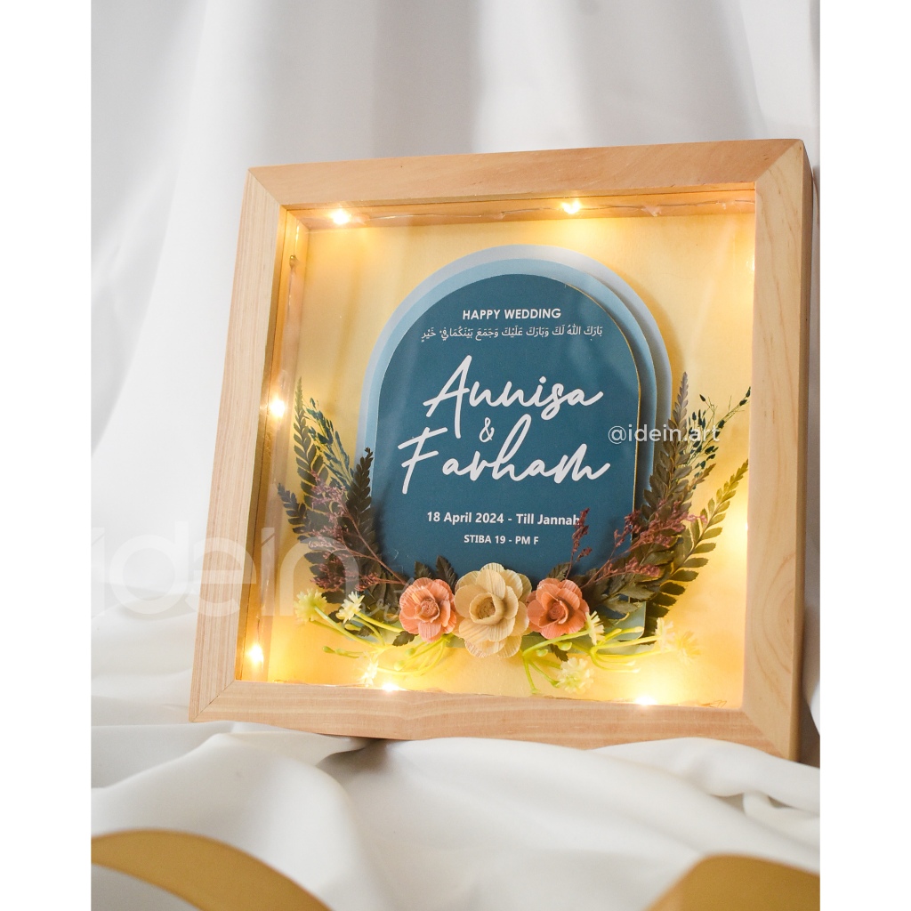 Jual Kado Pernikahan Bingkai 3D 22x22 cm Akrilik / Hadiah Nikahan ...