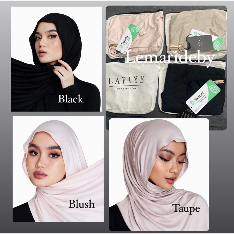Jual (CO video dapat Diskon) Skiv Rou Scarf by Lafiye (Black Taupe Blush) | Shopee Indonesia