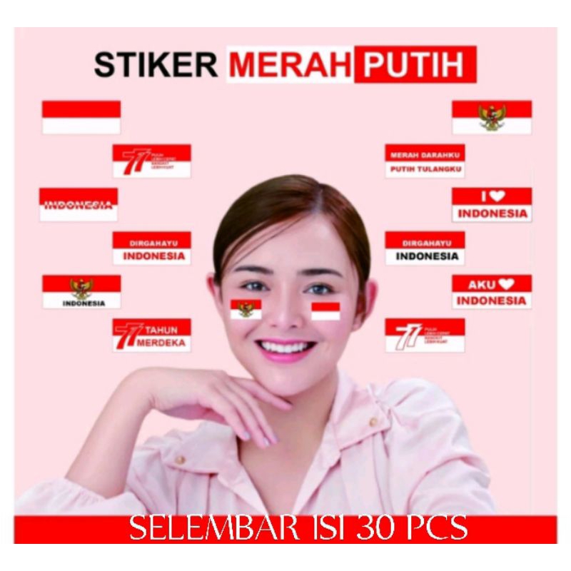Jual STIKER PIPI/STIKER MERAH PUTIH ISI 30 PCS | Shopee Indonesia