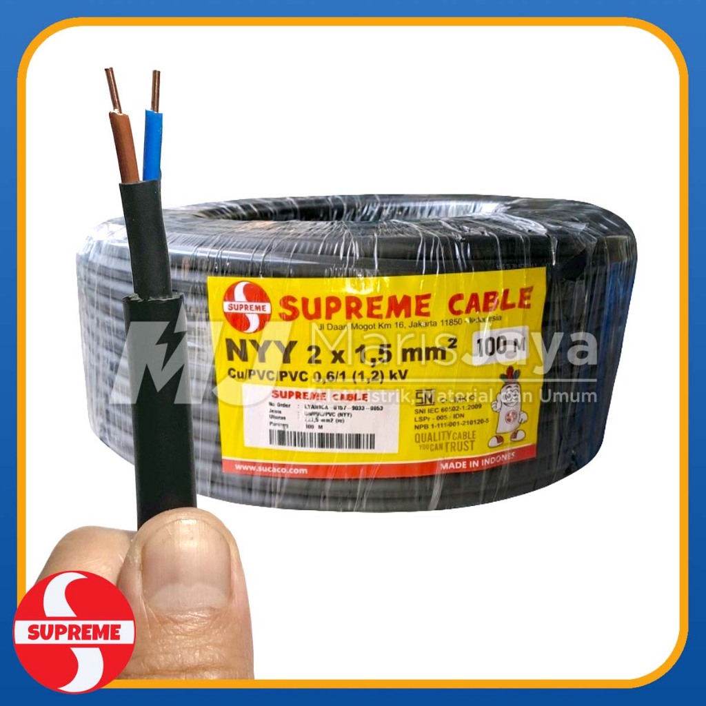 Jual (PER METER) Kabel Listrik SUPREME NYY 2x1,5 2x1.5 mm | Shopee Indonesia