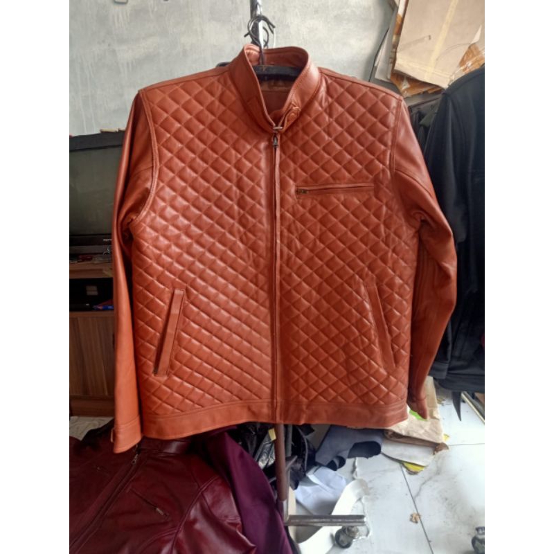 Jual jaket kulit domba asli warna tan asli | Shopee Indonesia