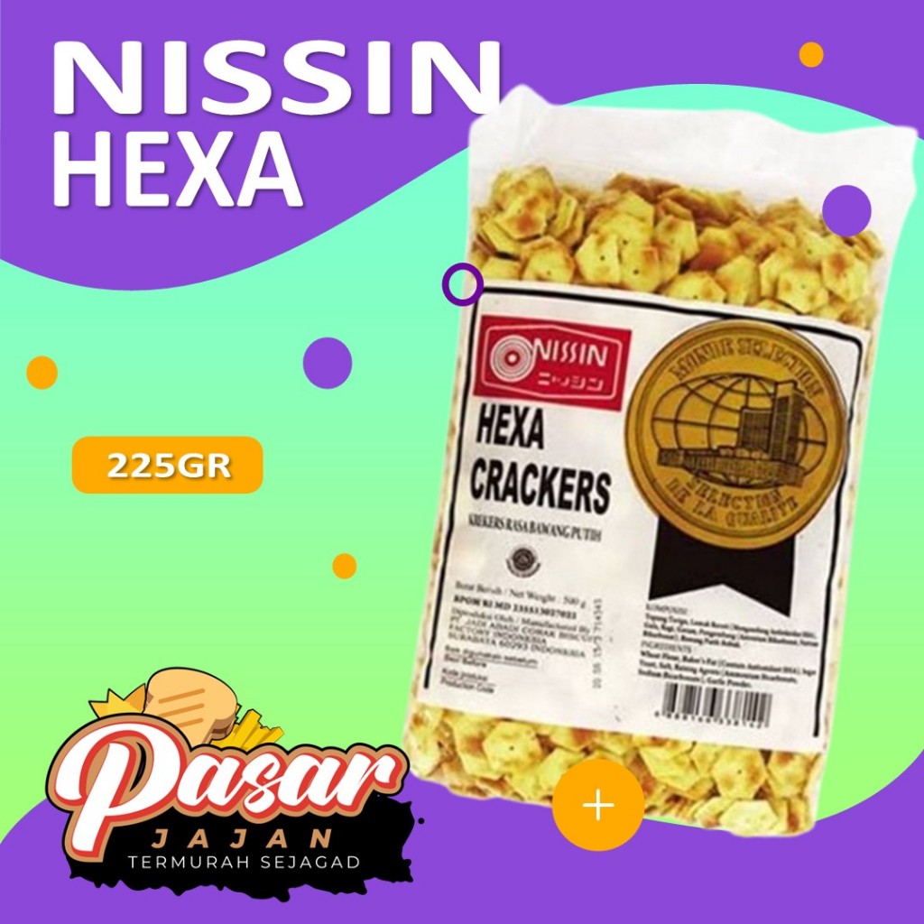 Jual Nissin Hexa Crakers ( 225gr ) Biskuit Jadul Bentuk Kancing Gurih ...