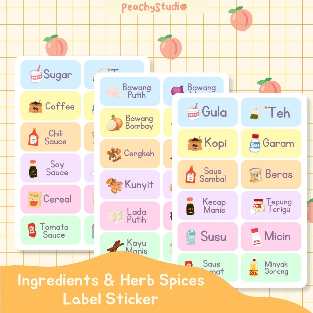 Jual Aesthetic Bumbu Dapur Sticker Label stiker | Shopee Indonesia