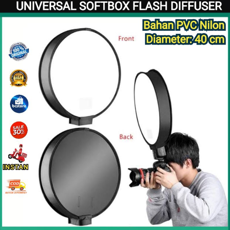 Jual Softbox Kamera Studio Universal Portable Round Softbox Flash ...