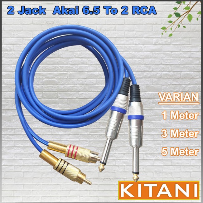 Jual TL Kabel Dual Jack Akai Mono 65 To 2 RCA Gold KITANI Ready Stock ...