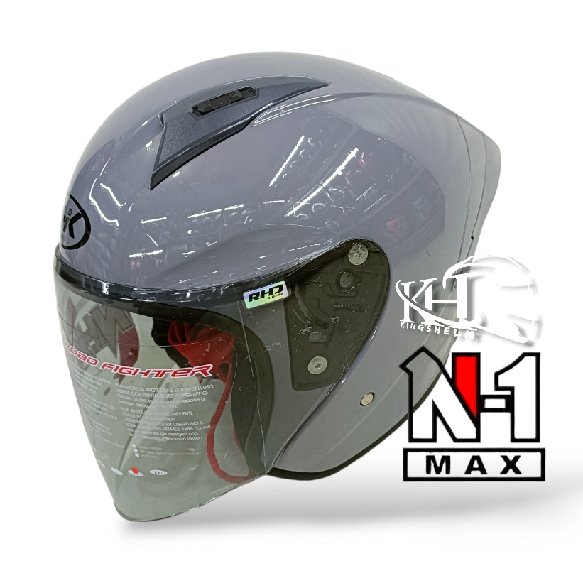 Jual Helm NHK N1 MAX SOLID Helm Half Face SNI Dim Grey | Shopee Indonesia
