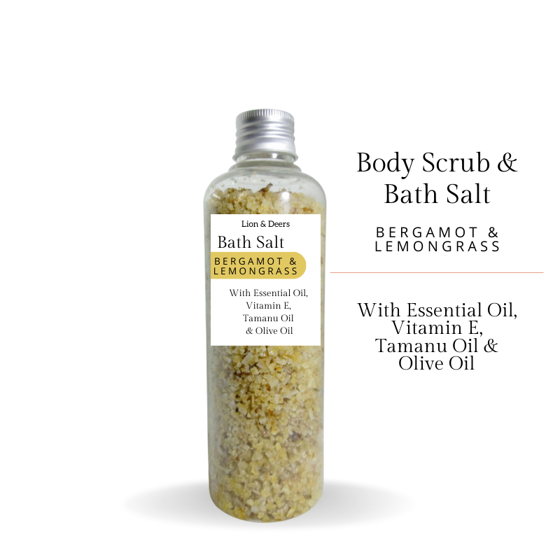 Jual L&D Body Scrub & Bath Salt Bergamot & Lemongrass Garam Terapi ...