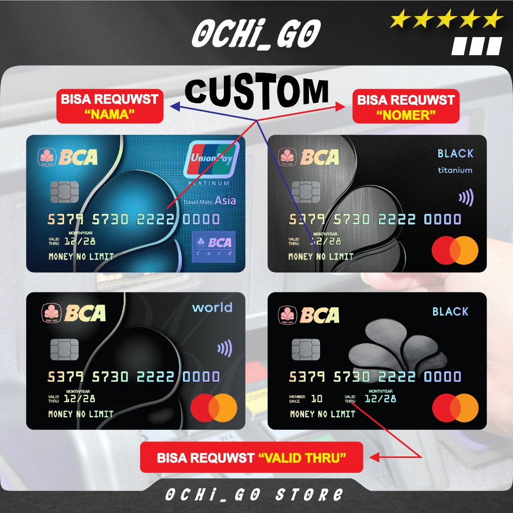 Jual Stiker Kartu Atm Garskin Skin Card Custom Bank BCA Prioritas ...