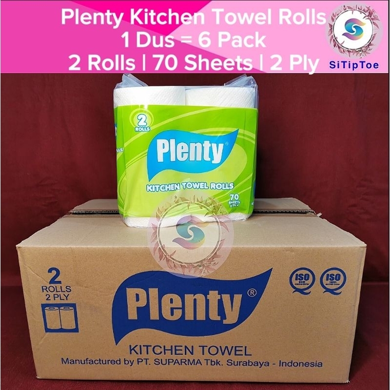 Jual [1 Dus = 6 Pack] Tisu Plenty Kitchen Towel 2 Rolls 70 Sheets 2 Ply ...
