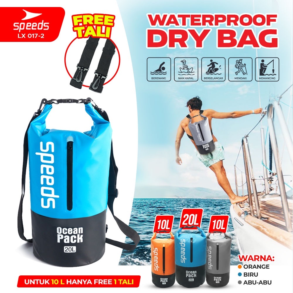 Jual SPEEDS Tas Pelampung Waterproof Dry Bag Ocean Pack Tas Anti Air Renang Pantai Ransel Apung ...