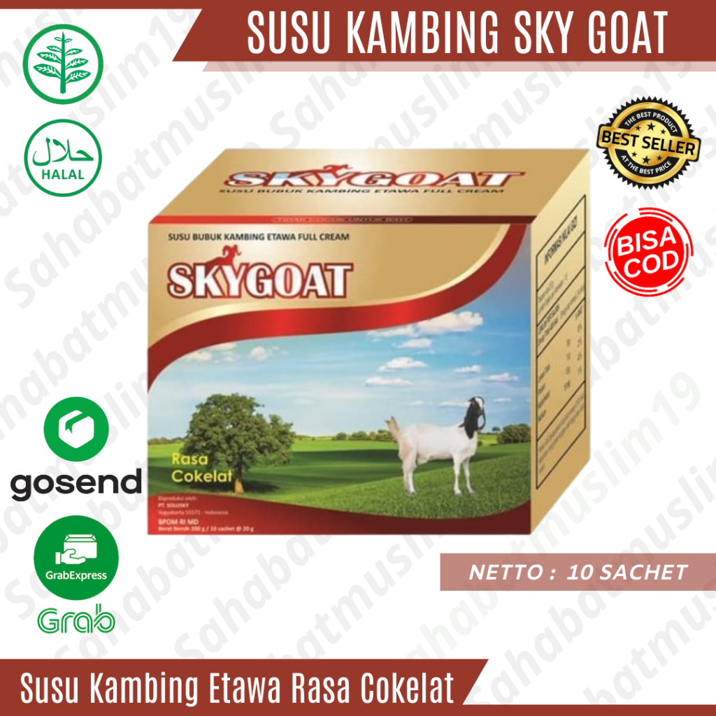 Jual SKY GOAT Susu Kambing Etawa Rasa Cokelat 10 Sachet Susu Bubuk Asli ...