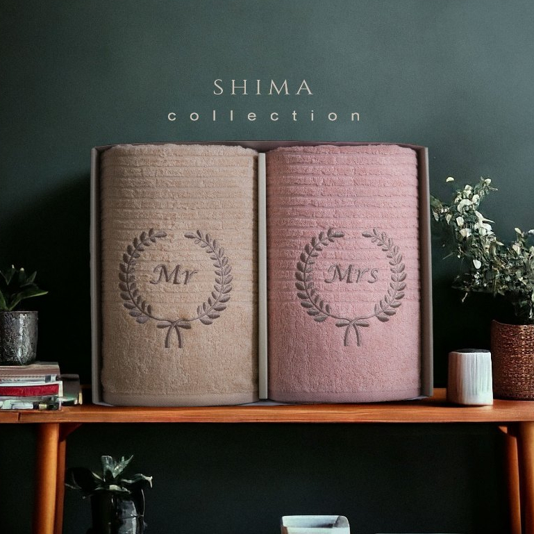 Jual Toko Handuk - Shima - Gift Handuk Couple Custom Bordir (Couple ...
