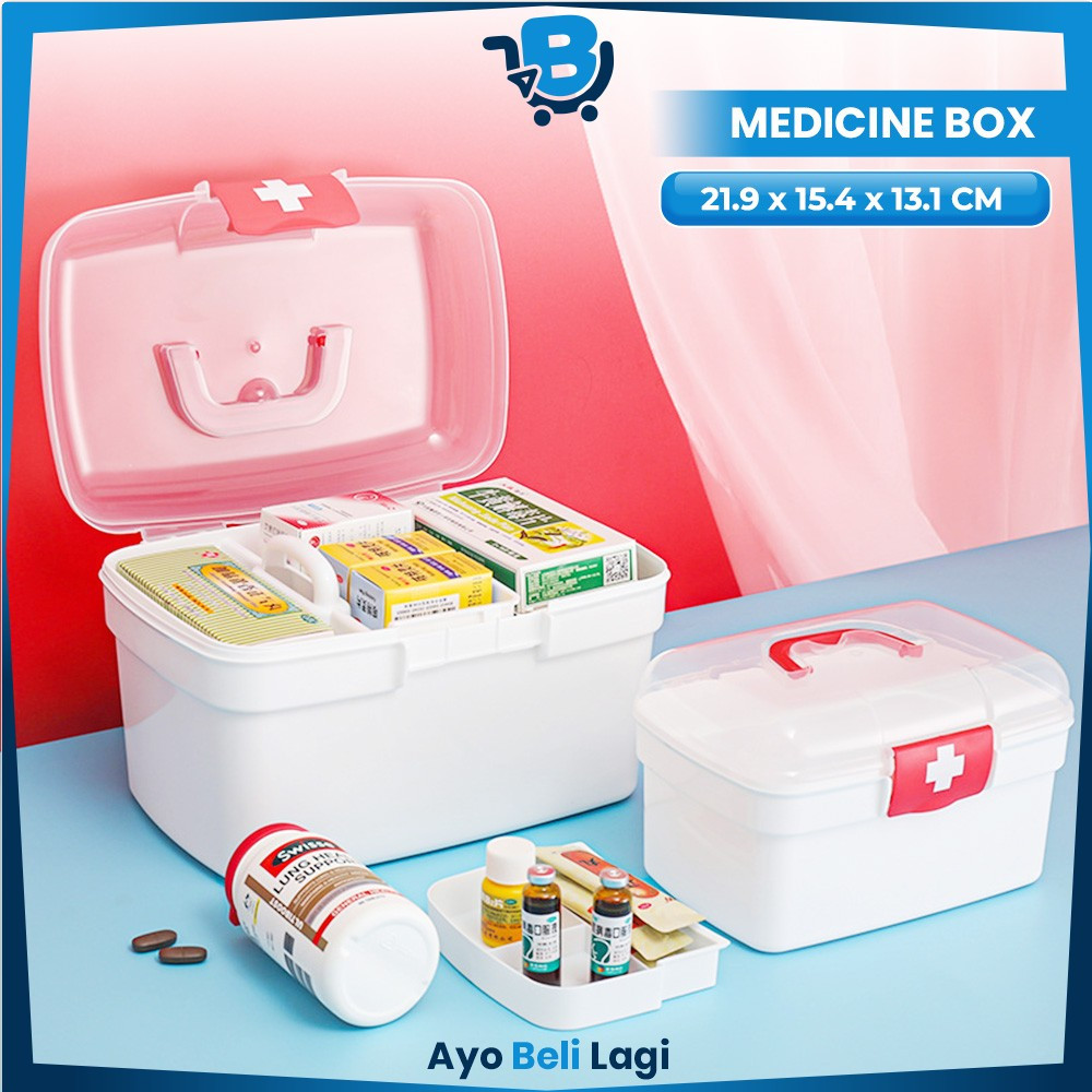 Jual Kotak P3K First Aid Kotak Penyimpanan Obat Medicine Box Organizer ...