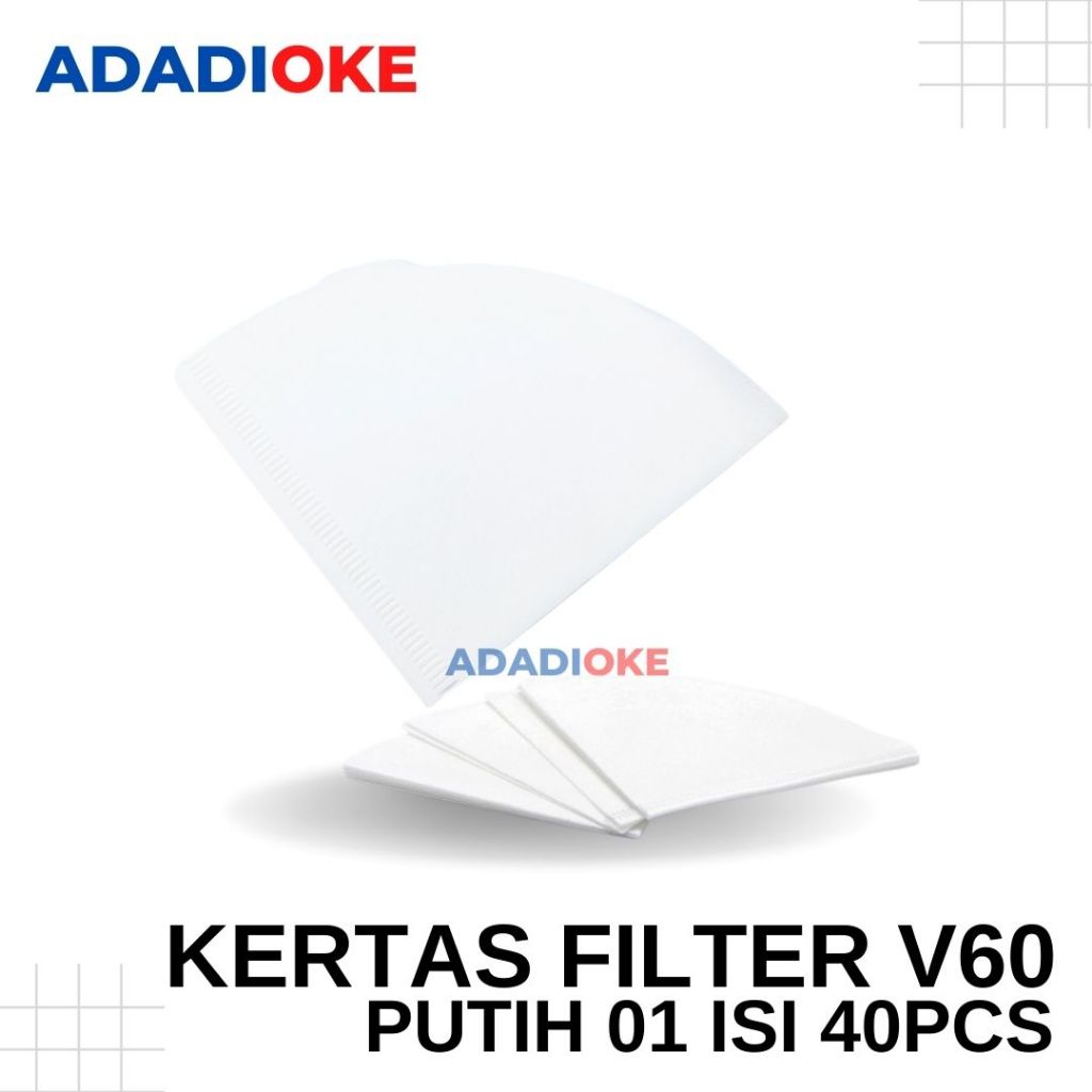 Jual Paper Filter Coffee V60-01 Kertas Saringan Kopi Warna Putih Isi 40 ...
