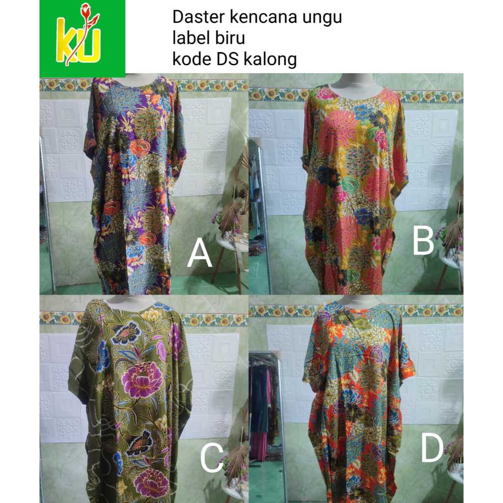 Jual Daster Batik Kencana Ungu Asli L5 Label Hitam Daster Jumbo Label ...