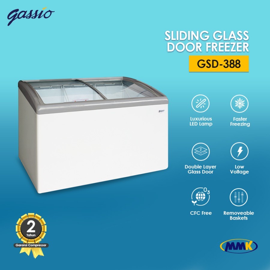 Jual GASSIO - Sliding Door Freezer 388 Liter / GSD-388 Chest Freezer ...