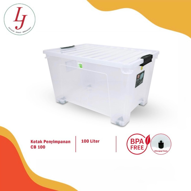 Jual Kontainer Box Plastik Transparan Shinpo Atlas 100 Liter (CB 100 ...
