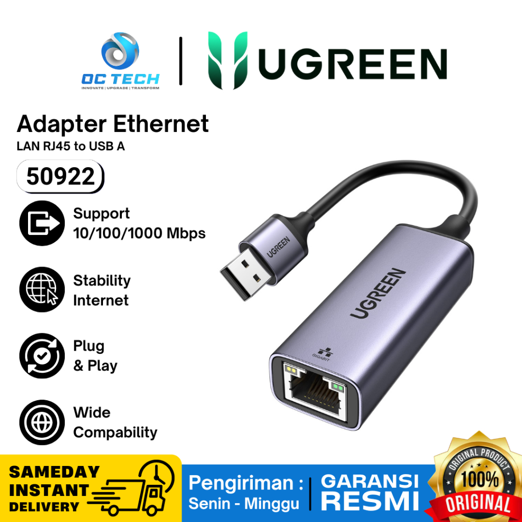 Jual Ugreen USB 3.0 to LAN / RJ45 Ethernet Adapter Gigabit 10/100/1000 ...