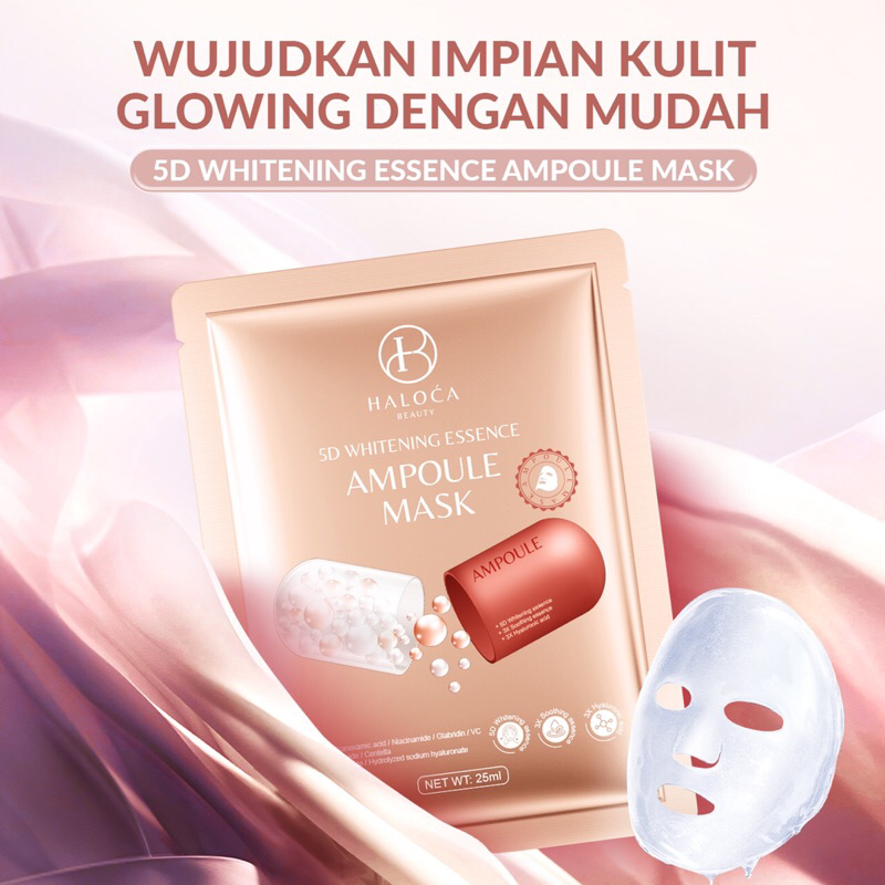 Jual [HALOCA BEAUTY] 1pcs AMPOULE SHEET MASK WITH 5D WHITENING ESSENCE ...