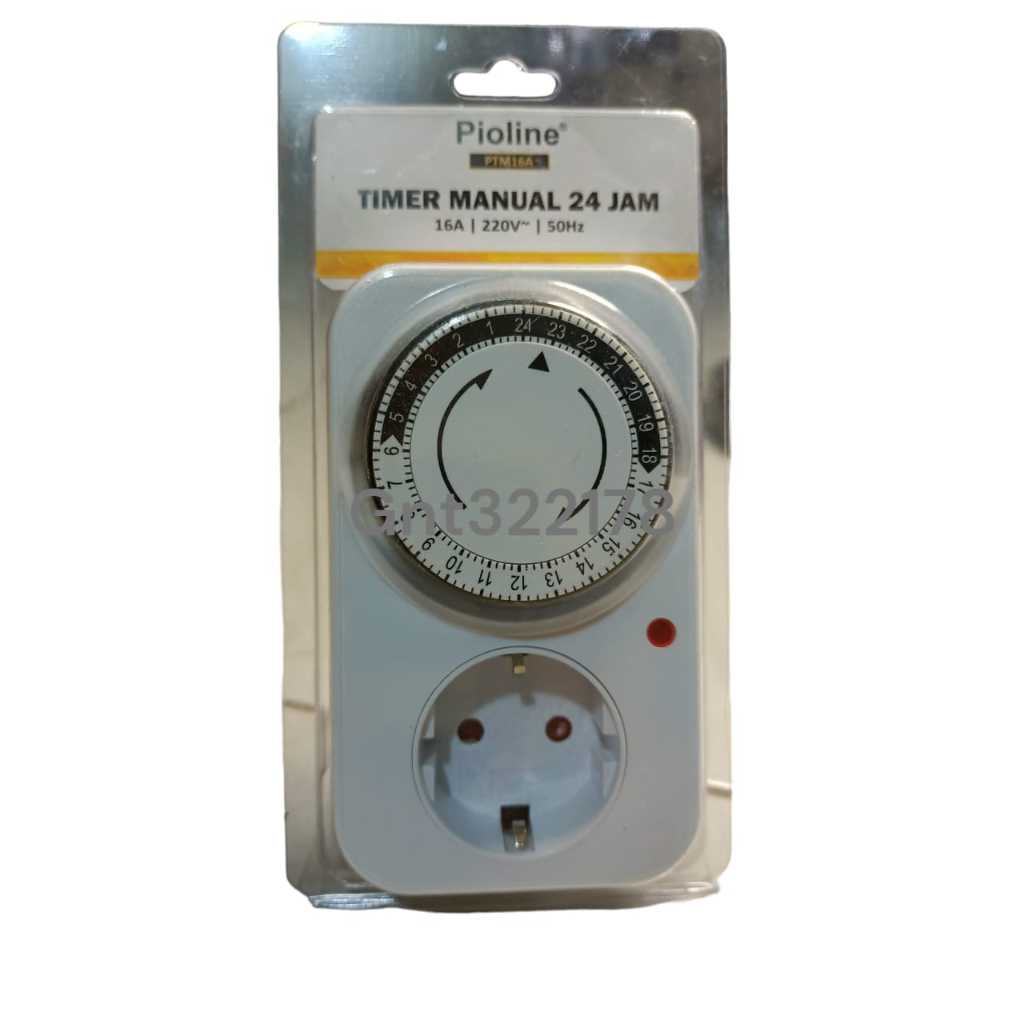Jual Stop Kontak Timer/Colokan Listrik Analog 24 Jam 16A PIOLINE PTM16A ...