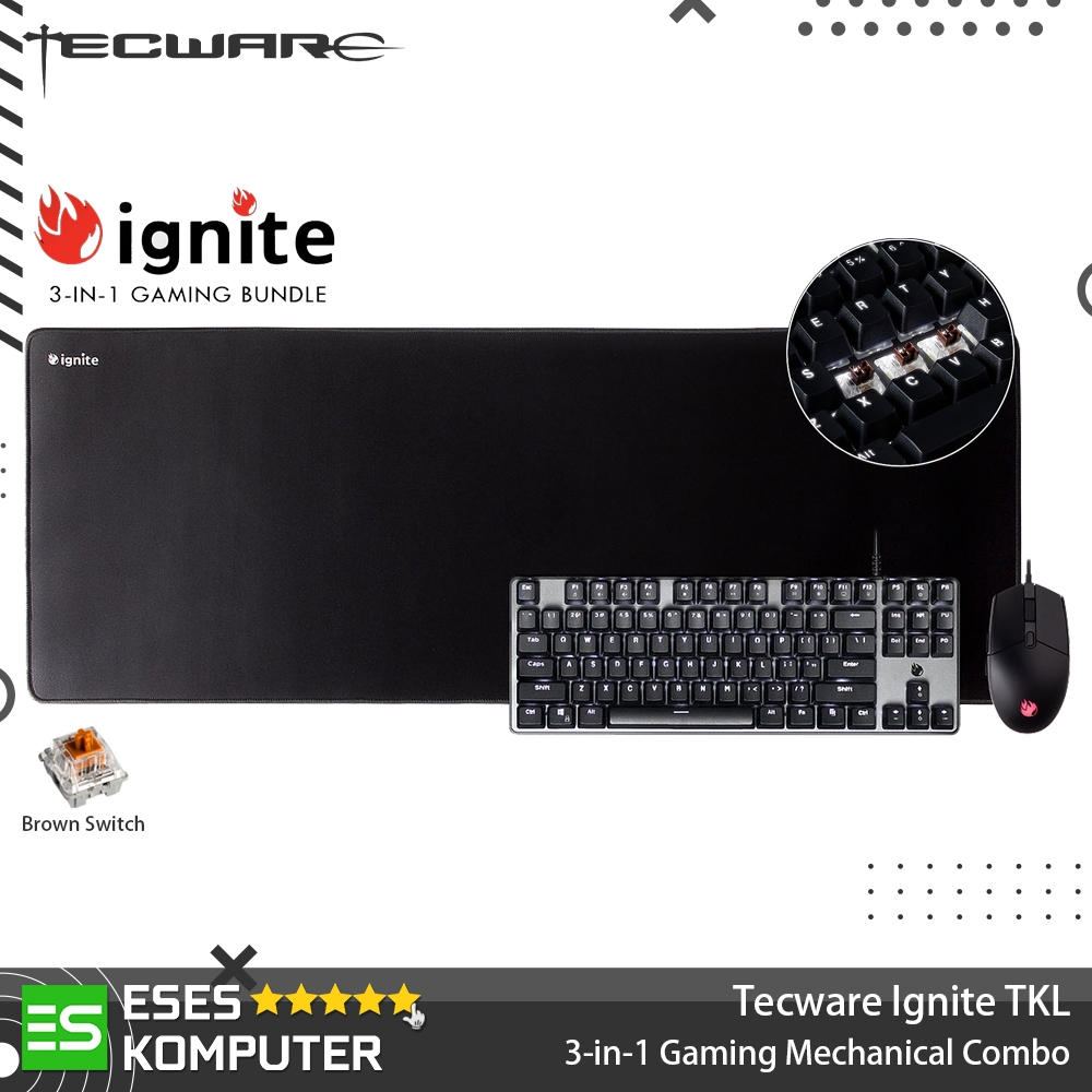Jual Tecware Ignite 3 in 1 Bundle Combo White LED | Keyboard Mechanical ...