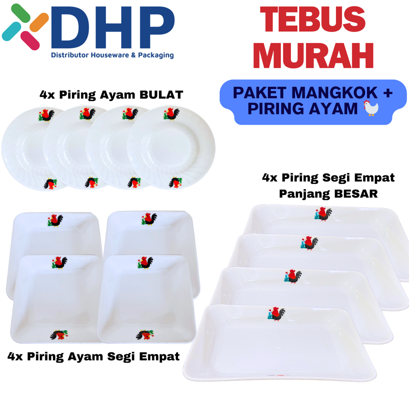 Jual (PAKET 1 LUSIN) PAKET PIRING AYAM MIX MANGKUK BESAR PLASTIK TEBUS MURAH | Shopee Indonesia