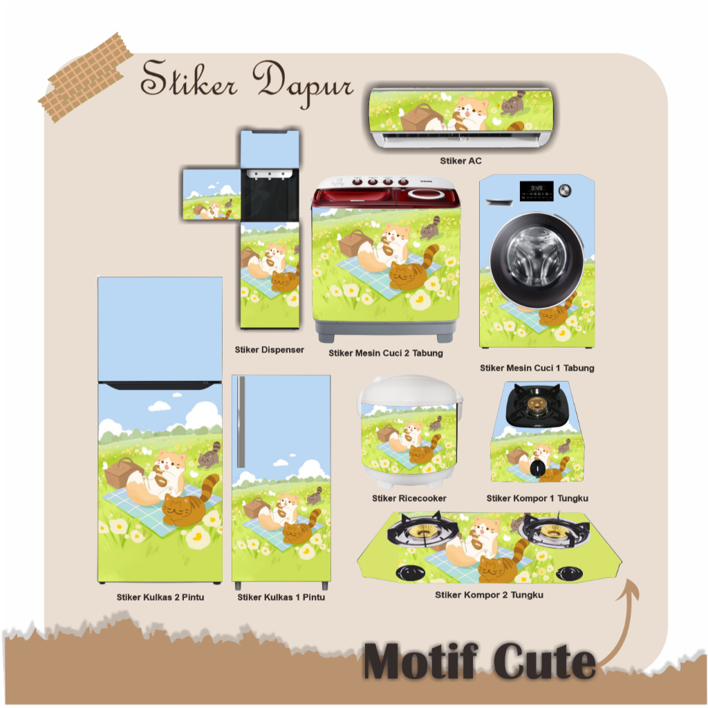 Jual Sticker Rice coker kecil besar Ac Stiker Mesin cuci 1&2 tabung ...