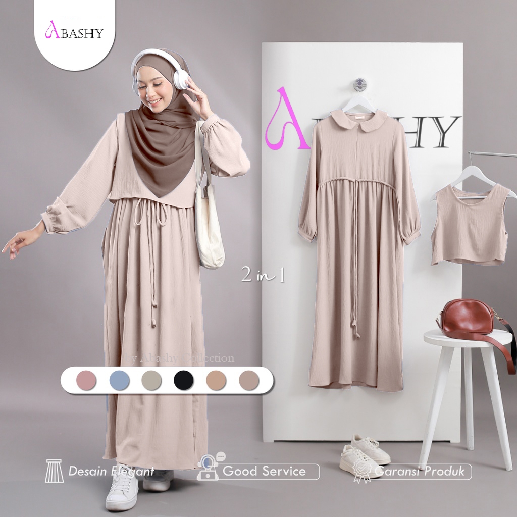 Jual Abashy - Gamis Terbaru Crinkle Abaya Muslim Wanita Kekinian Gamis ...